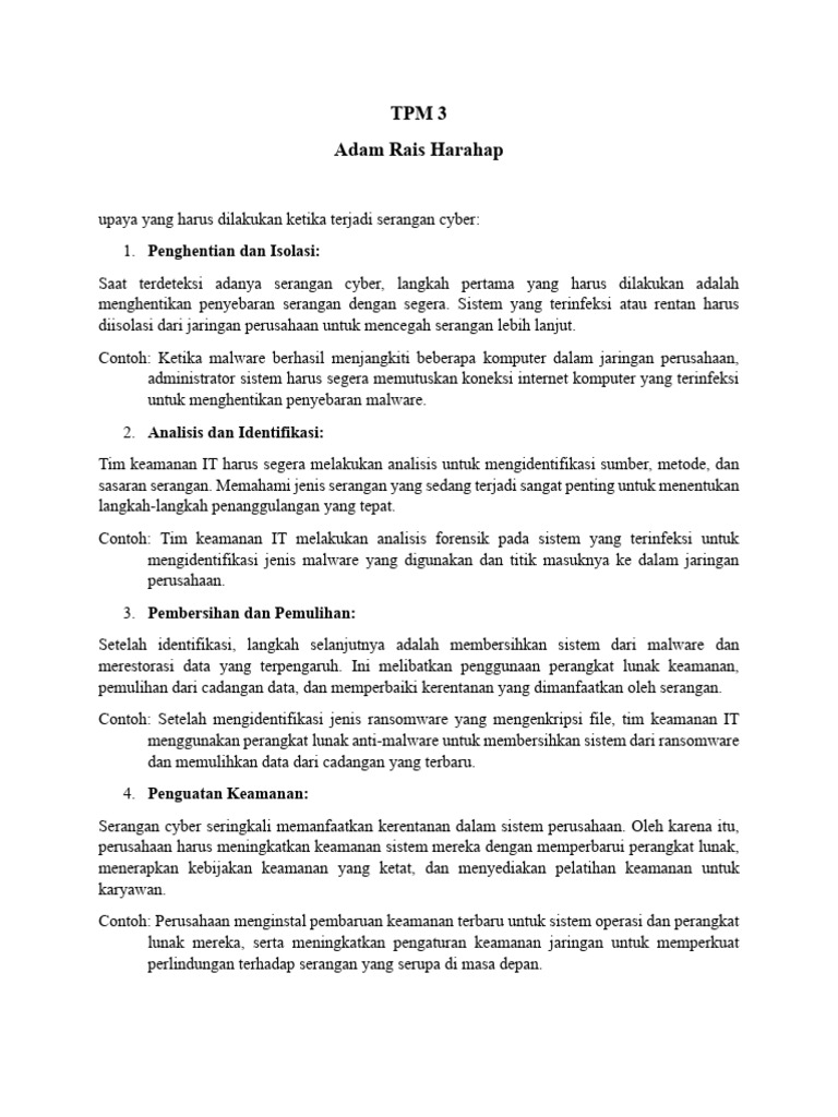 TPM3 - Cysec - Adam Rais Harahap | PDF