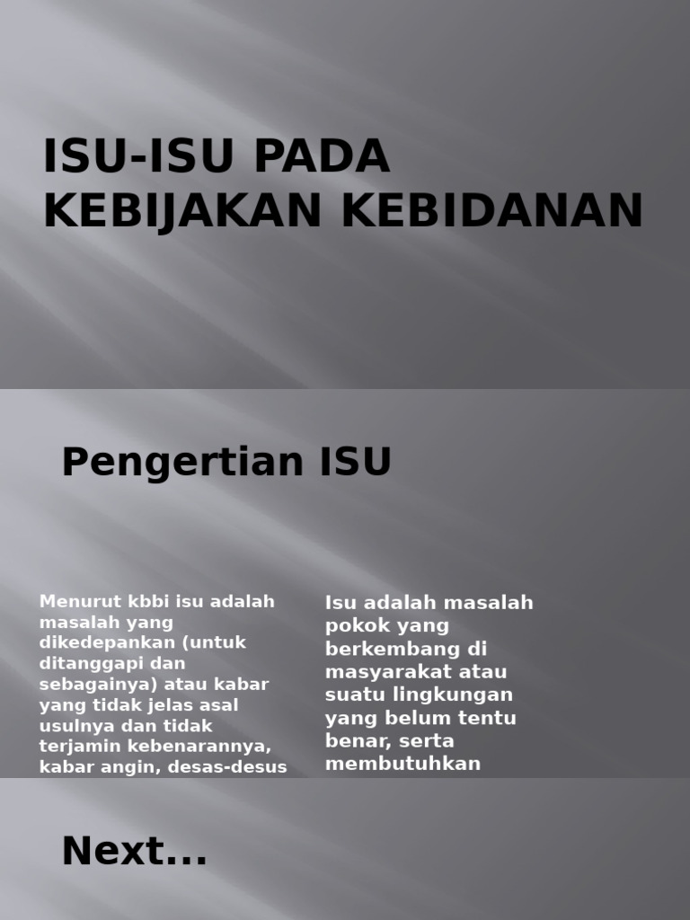 Isu-Isu Pada Pelayanan Kebidanan | PDF