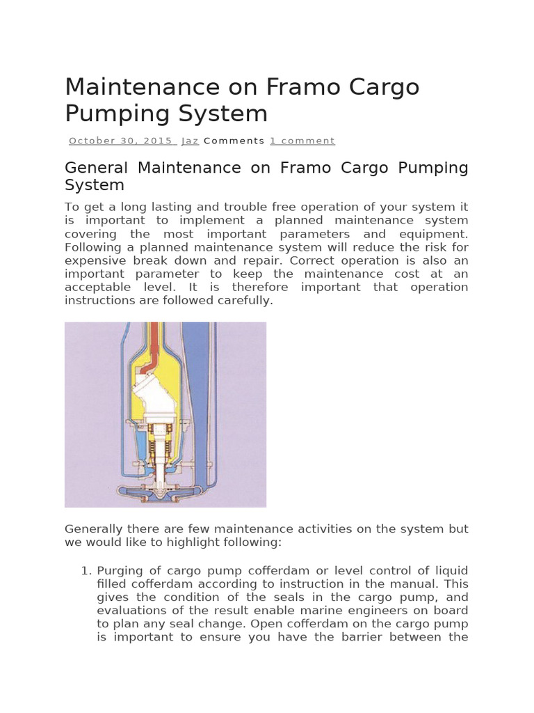 Framo Cargo Pump Maintenance Guide | PDF | Pump | Corrosion