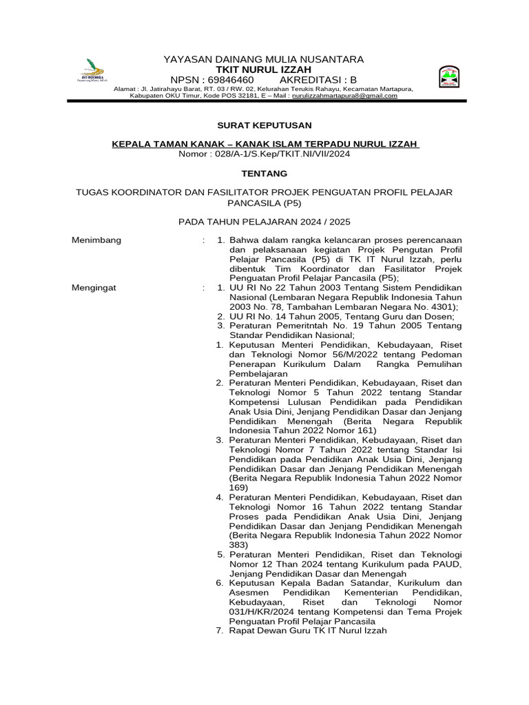 SK Tim Fasilitator P5 | PDF