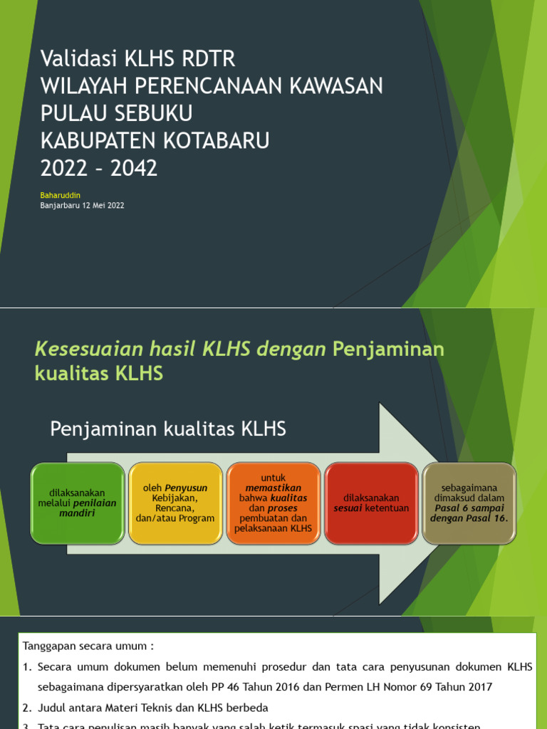 Masukan KLHS PULAU SEBUKU - 12 MEI 2022 | PDF