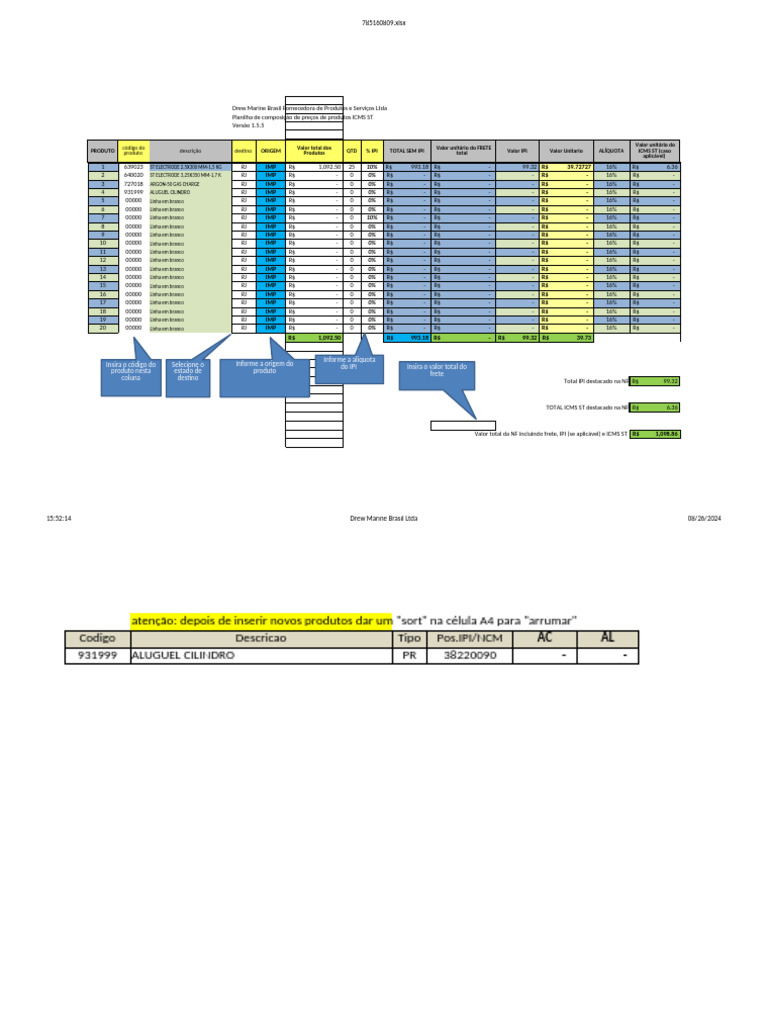 Calculo Valor Unitario Ipi | PDF