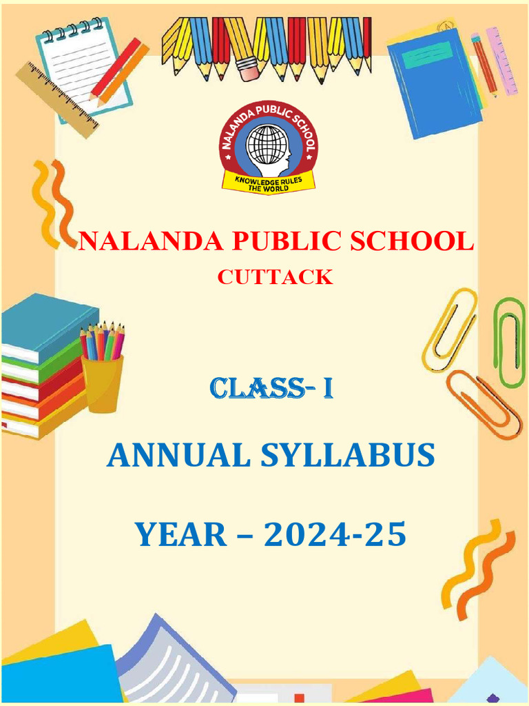Syllabus - STD - I (NPS 2024-25) | PDF