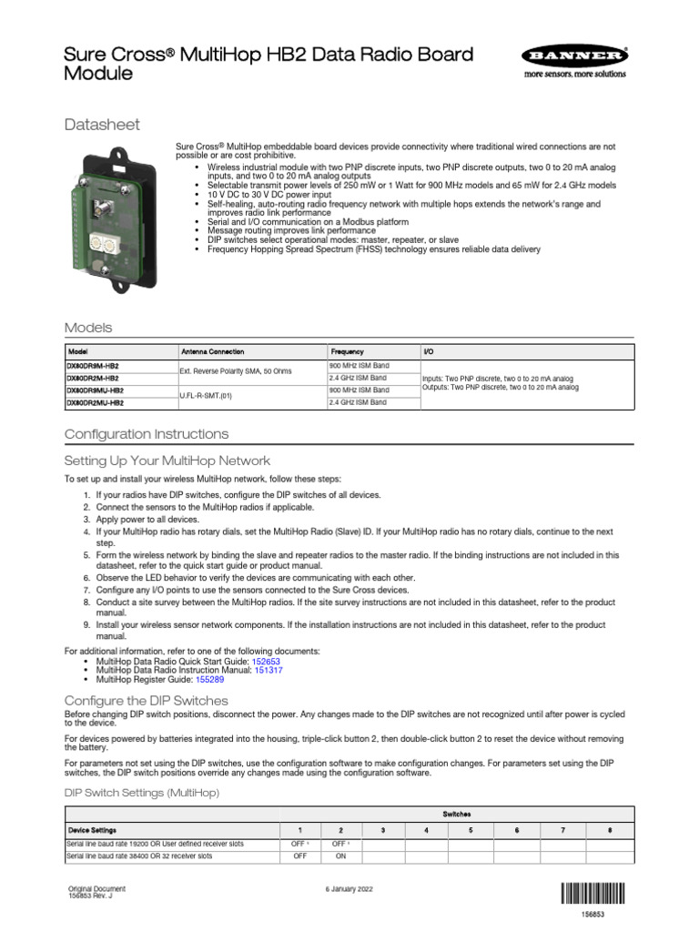 BANNER - Sure Cross - MultiHop | PDF | Radio | Computers