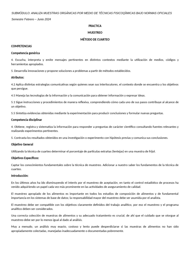 Practica Cuarteo 2024 | PDF