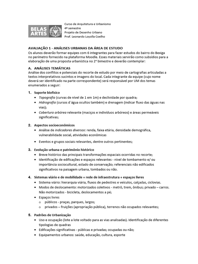 Desurb - Enu - Av1 Análises Urbanas 2024-2 | PDF