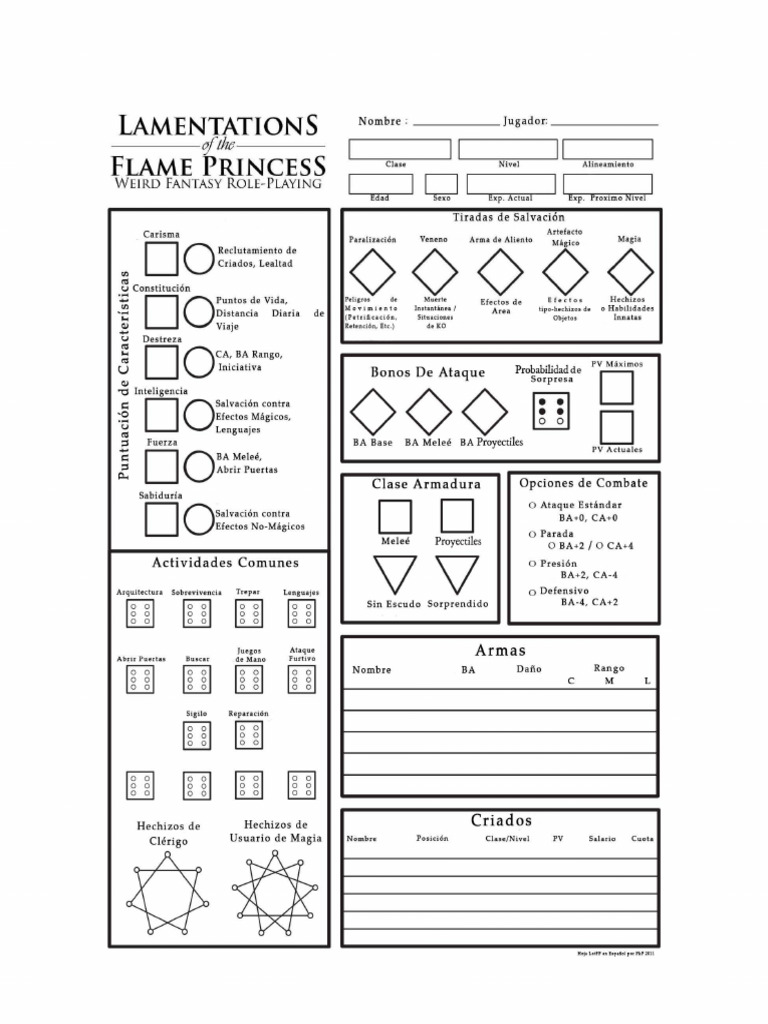 LotFP Hoja de Personaje | PDF