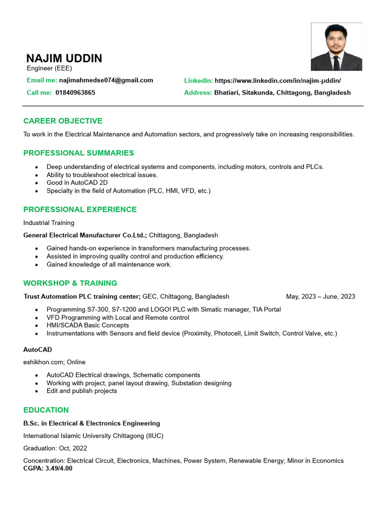 CV - Najim Uddin | PDF