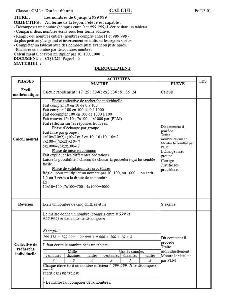 Calcul CM2-1-1 | PDF