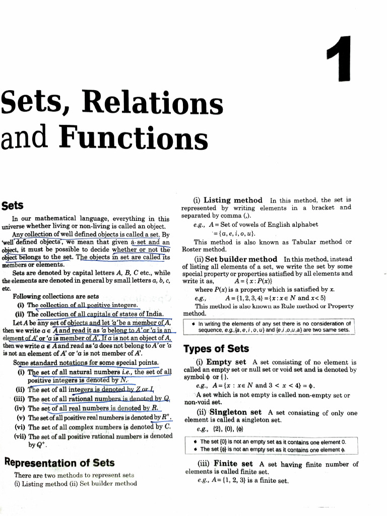 SETS - NOTES PART 1 | PDF