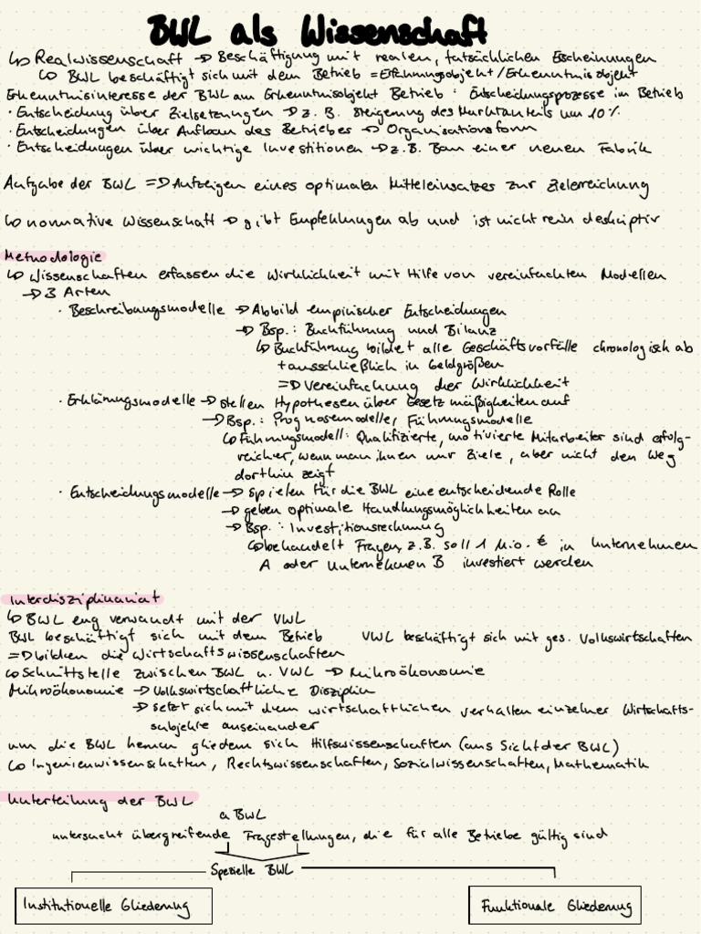 Einführung in Die BWL | PDF