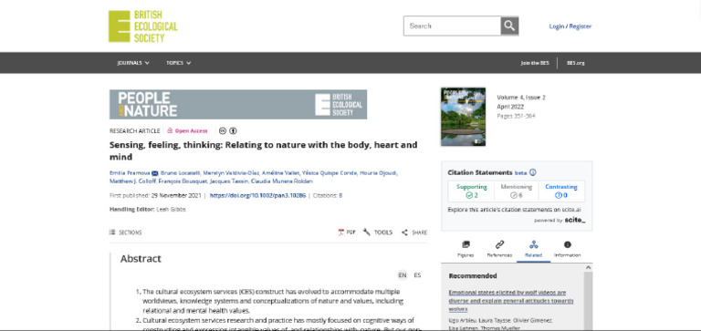 327 - Sensing, Feeling, Thinking - Relating To Nature With The Body ...