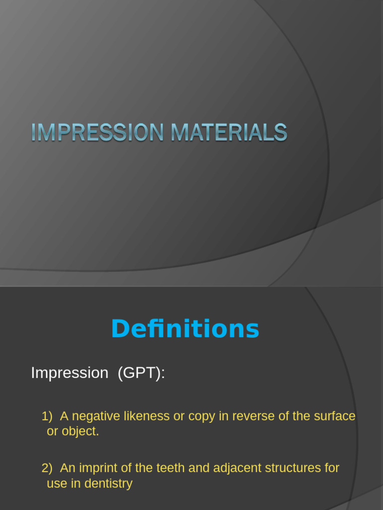 Impression Materials | PDF | Building Engineering | Materials