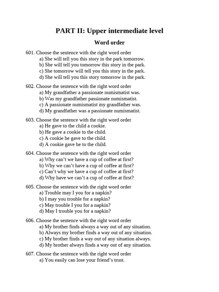 Grammar Toefl Exercises | PDF