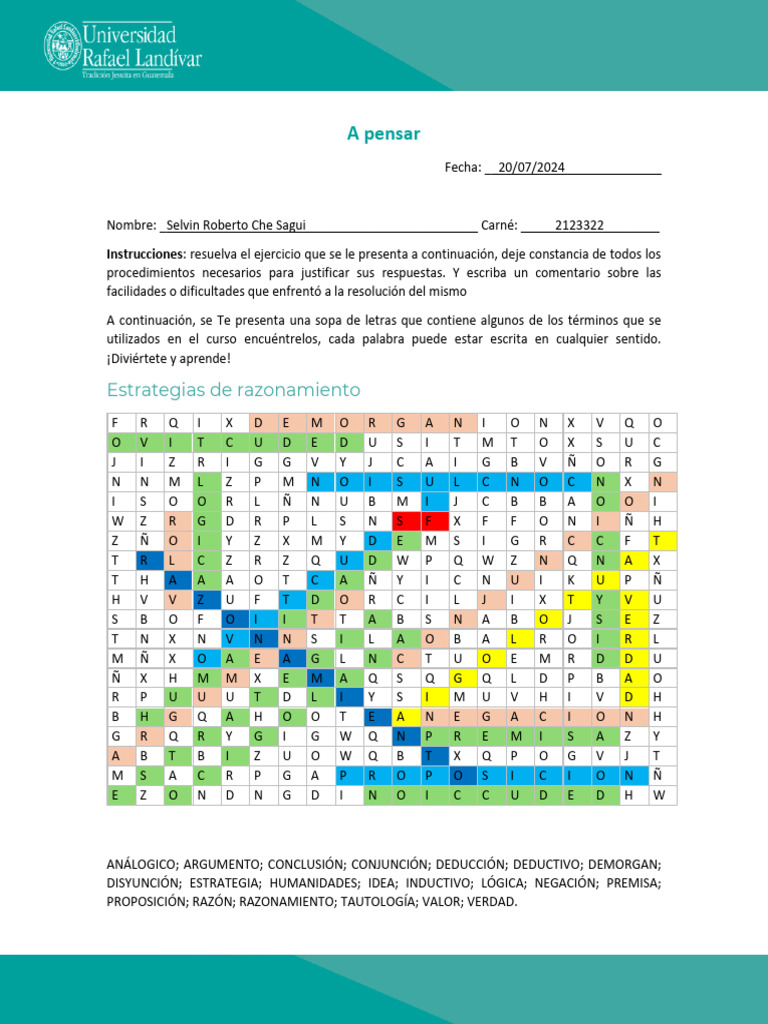 Seccion 1 Sopa de Letras | PDF