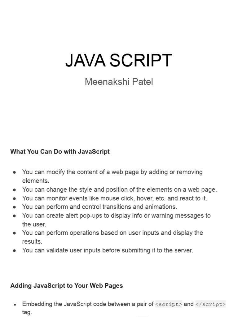 Unit III JAVA SCRIPT | PDF Unit III JAVA SCRIPT | PDF