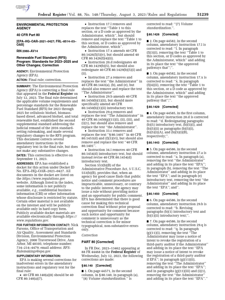 Federal Register / Vol. 88, No. 148 / Thursday, August 3, 2023 / Rules ...