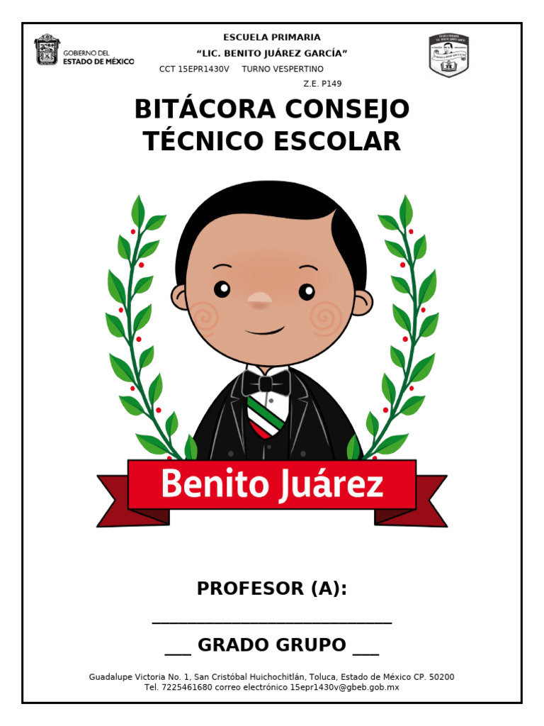 Portada BITACORA CONSEJO TECNICO ESCOLAR | PDF