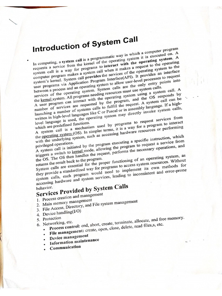 Introduction of System Call | PDF Introduction of System Call | PDF