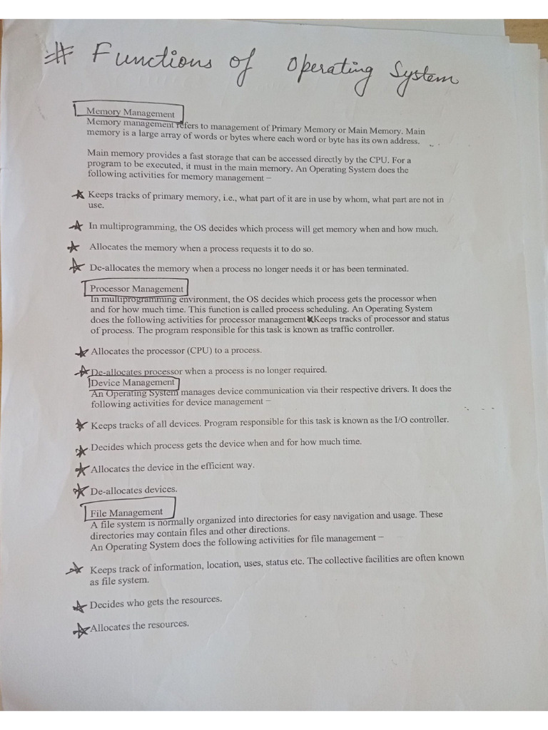 Functions Of Os Pdf