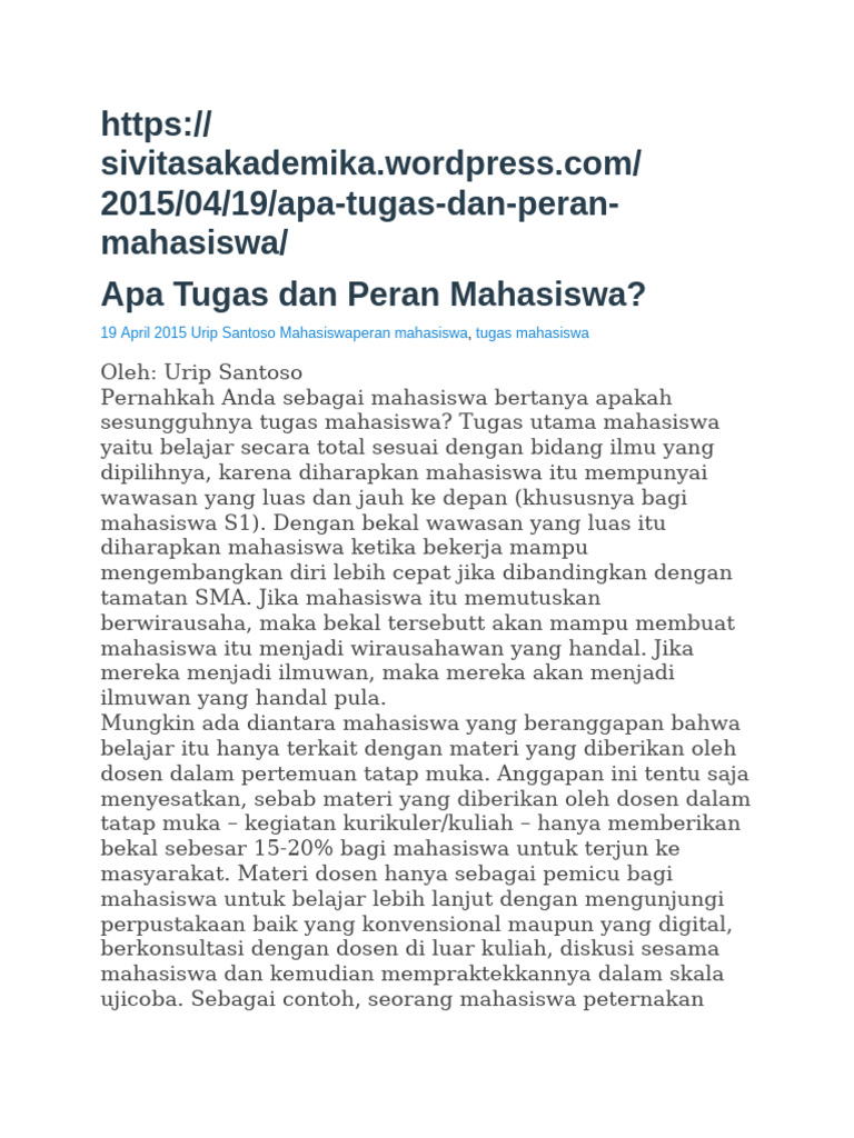 Apa Tugas Dan Peran | PDF