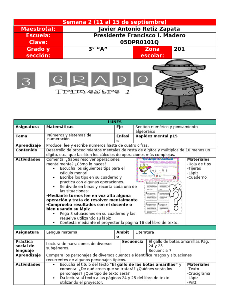 3ERO Contenidos | PDF