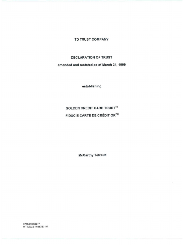 Declaration of Trust | PDF