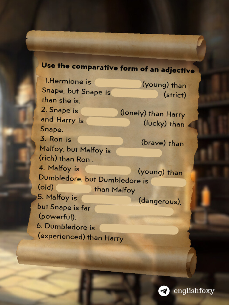 Degrees of comparison Harry Potter | PDF