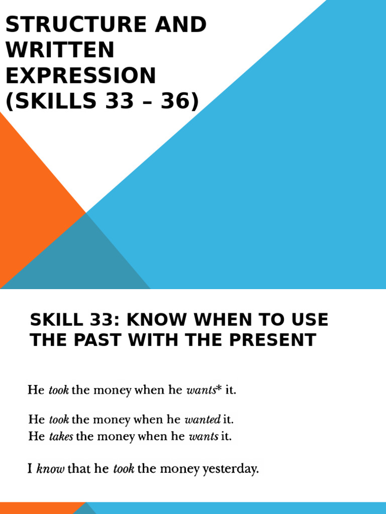 Structure and Written Expression (Skills 33 - 36) | PDF