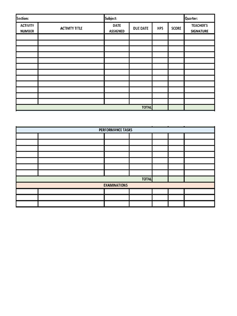 Activity List Template | PDF