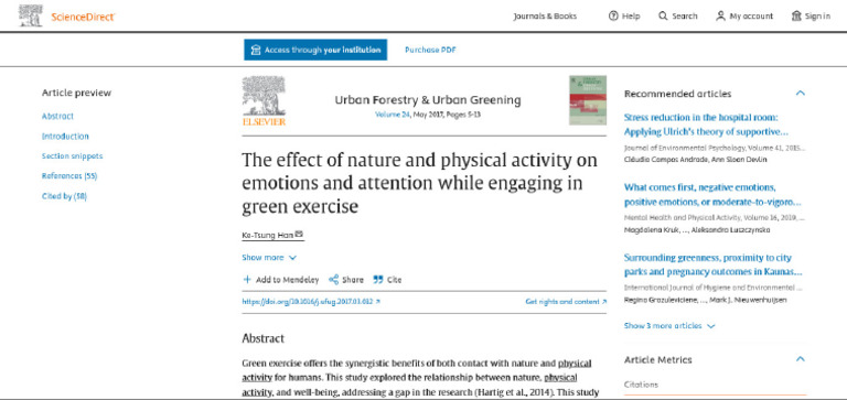 346 - The effect of nature and physical activity on emotions and ...