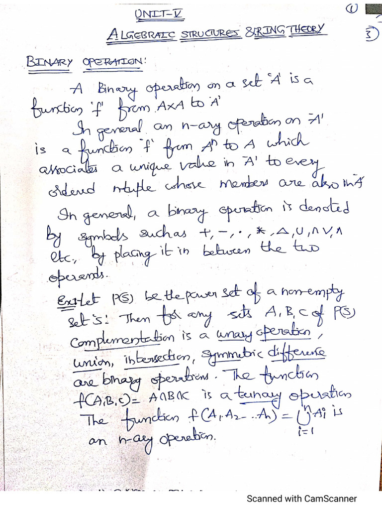 Algebraic Structures & Ring Theory (Unit-V) | PDF