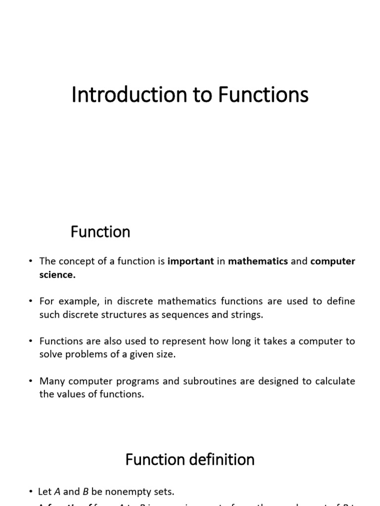 Unit 1 Functions Introduction | PDF