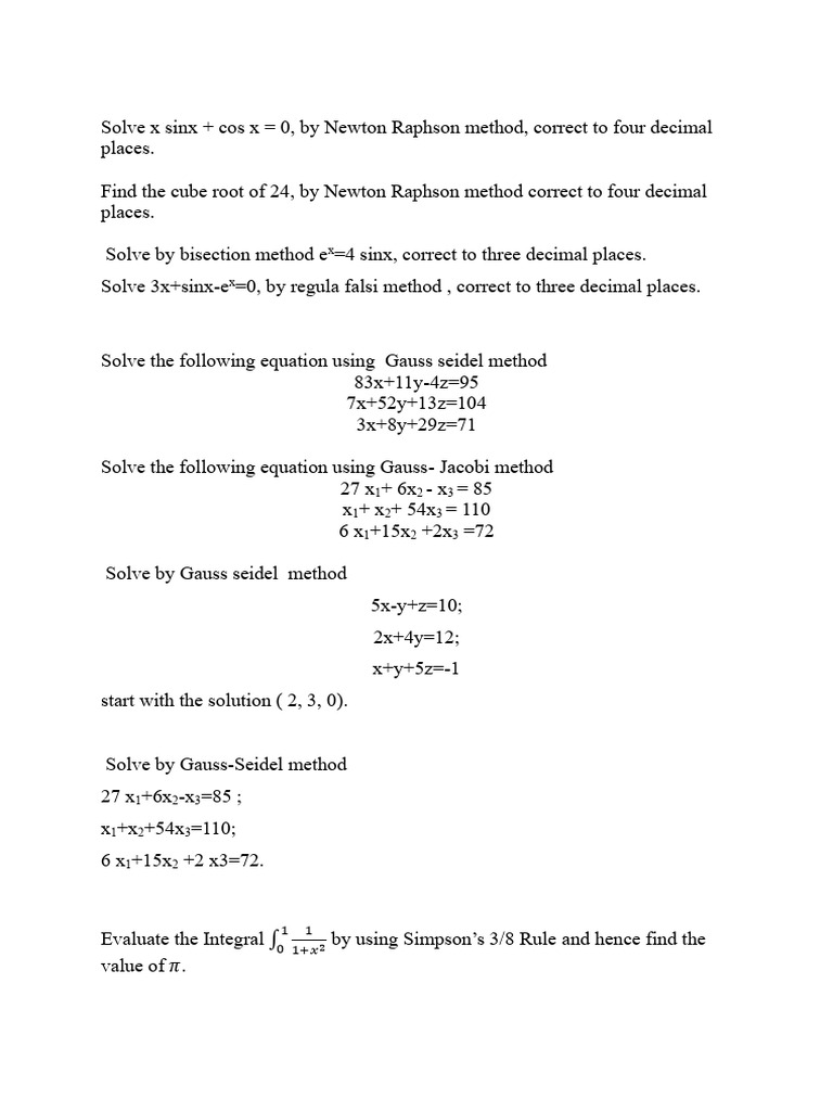 Maths Sem4 Practicequestions | PDF