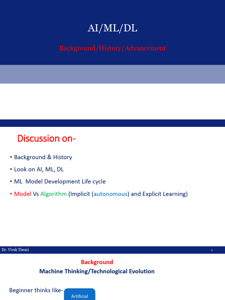 1 - Introduction-Background History AL ML DL | PDF