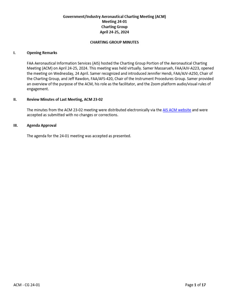 ACM 24-01 Minutes | PDF