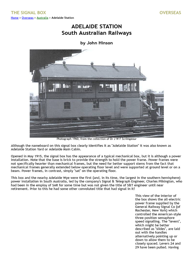 South Australian Railways - Adelaide Station | PDF | Rail Transport