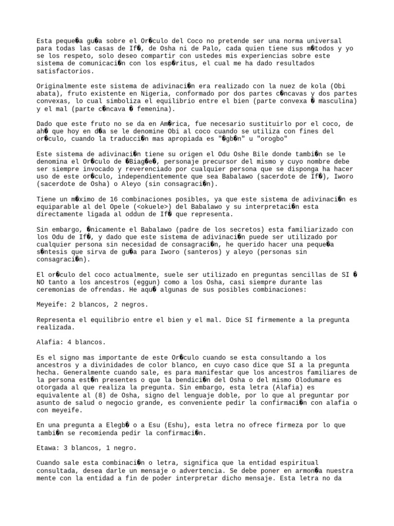 Oraculo Del Coco | PDF