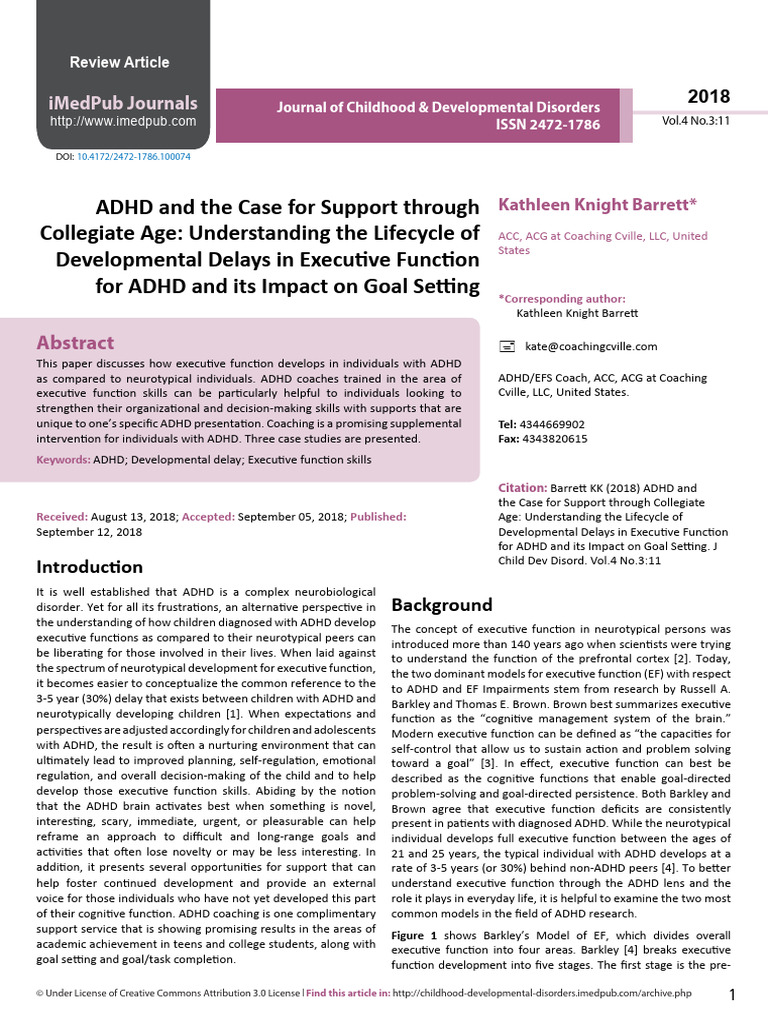 Adhd and The Case For Support Through Collegiate Age Understanding The ...