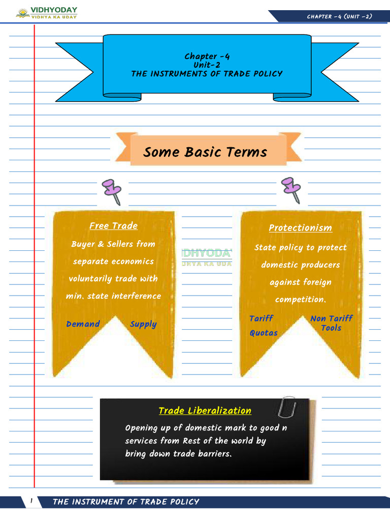 CHAPTER 4 UNIT 2 - The Instrument of Trade Policy | PDF