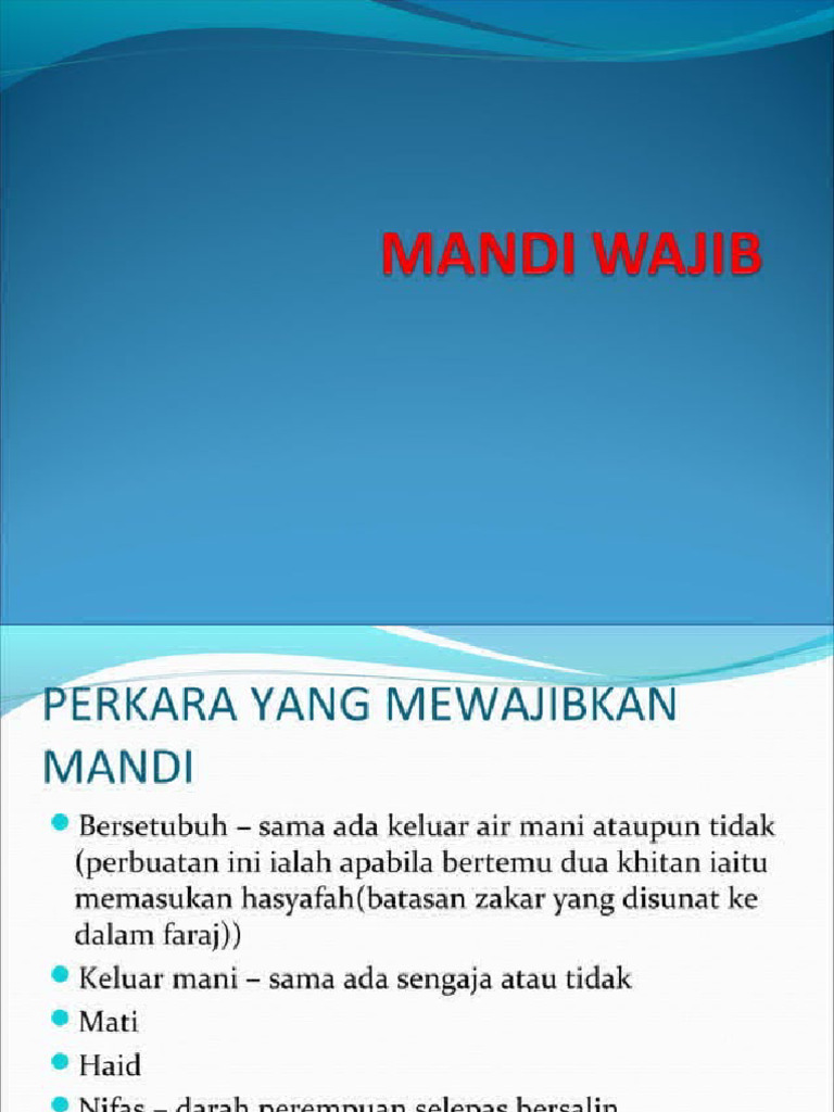 Mandi Wajib | PDF