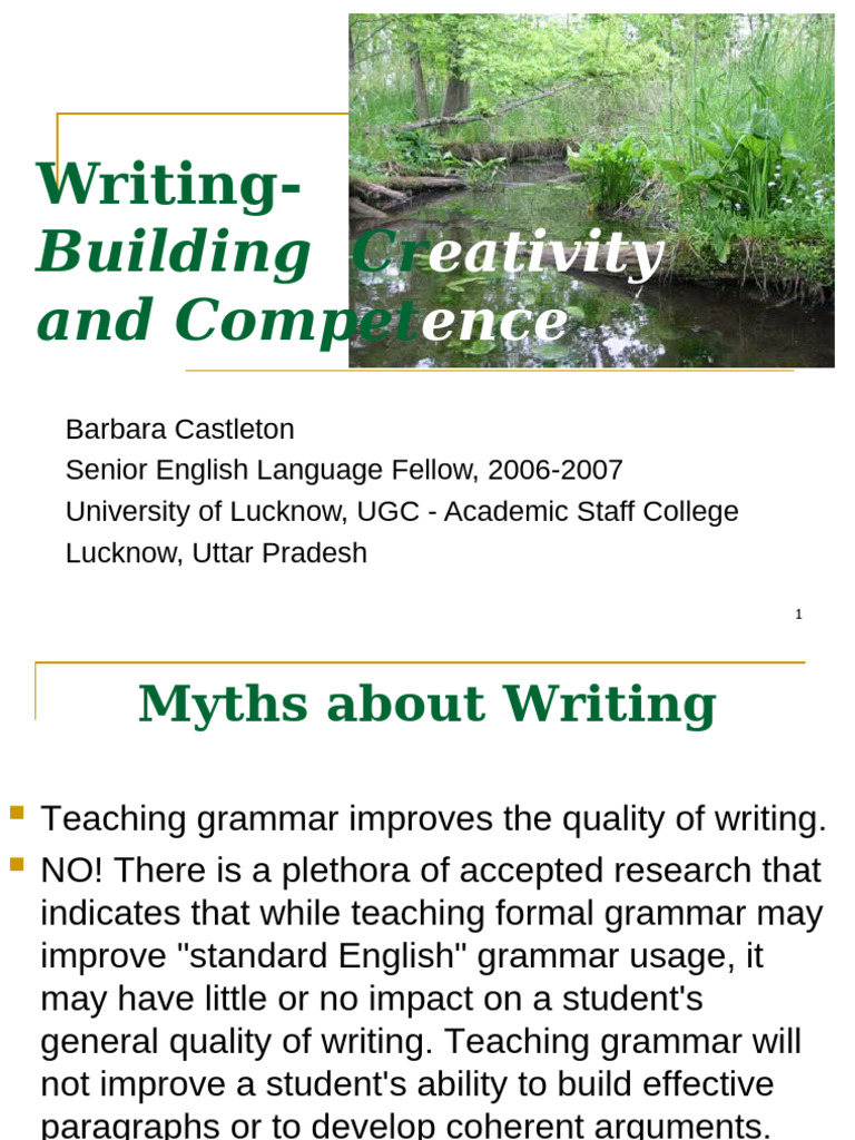 Building Creativity and Competence | PDF | Noun | Writing