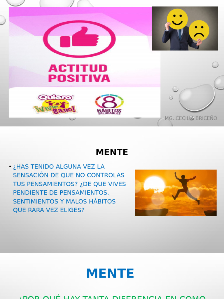 Actitud Positiva Ponencia | PDF