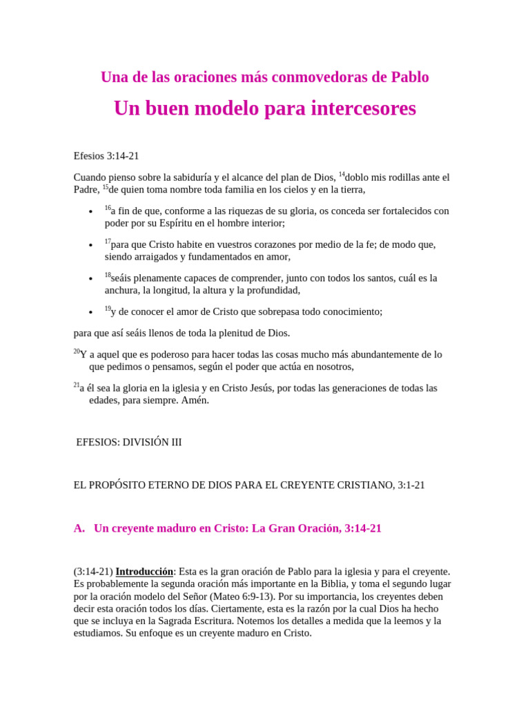 Un Buen Modelo para Intercesores | PDF
