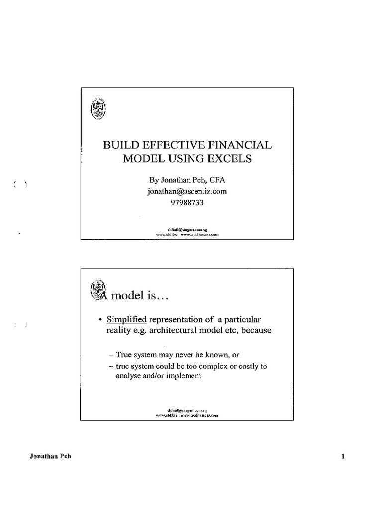 Excel Financial Modelling Notes Pdf