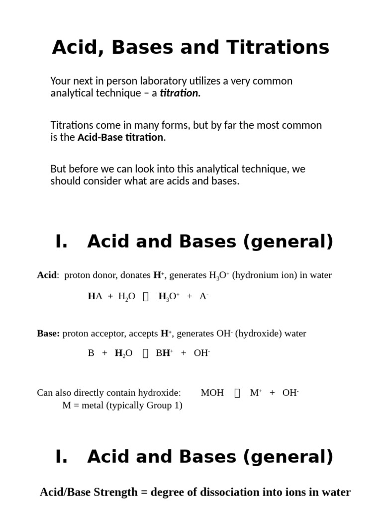 Acid, Bases and Titrations (15777) | PDF