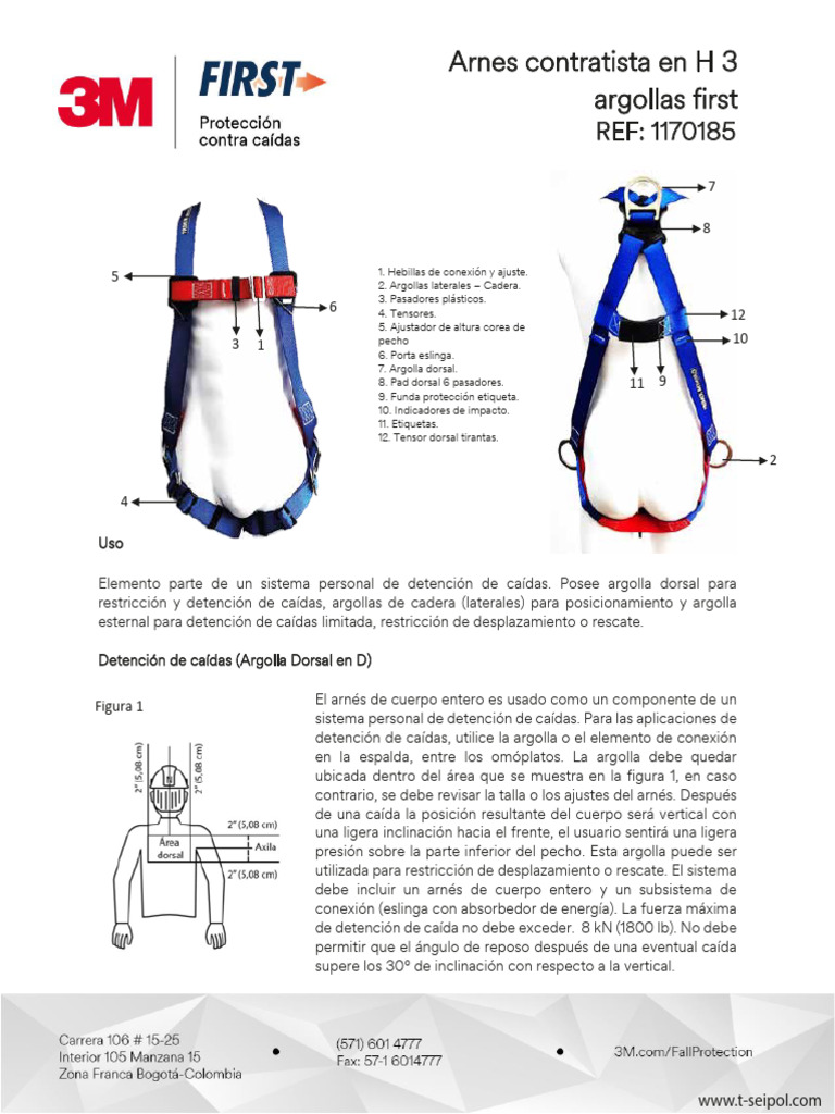 Arnes de Cuerpo Completo en H Con 3 Anillos 1170185 1 | PDF