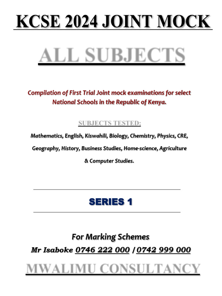 Kcse 2024 Joint Mock s1 | PDF