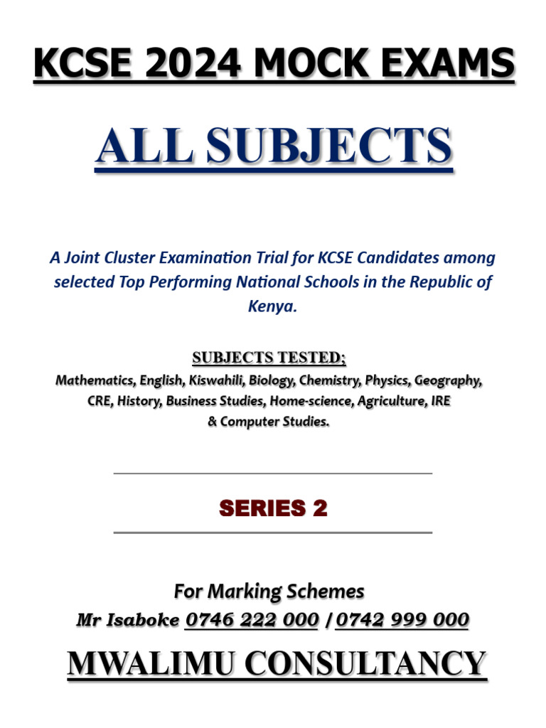 Kcse 2024 Mock Exams s2 | PDF