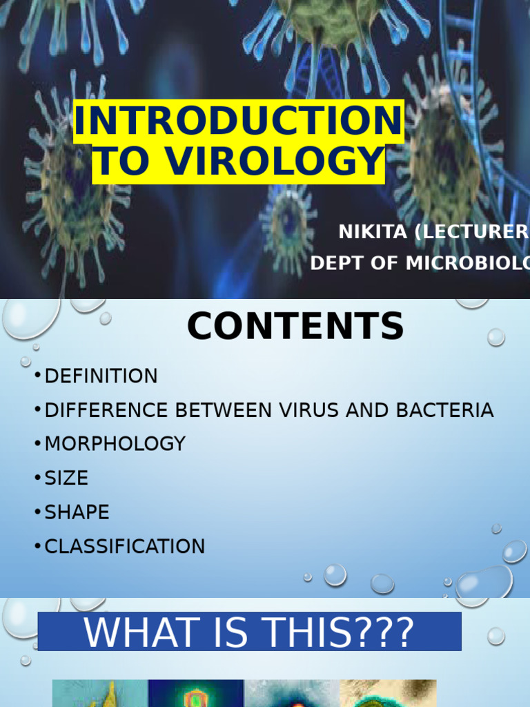 Introduction To Virology 1 | PDF | Virus | Cell Culture